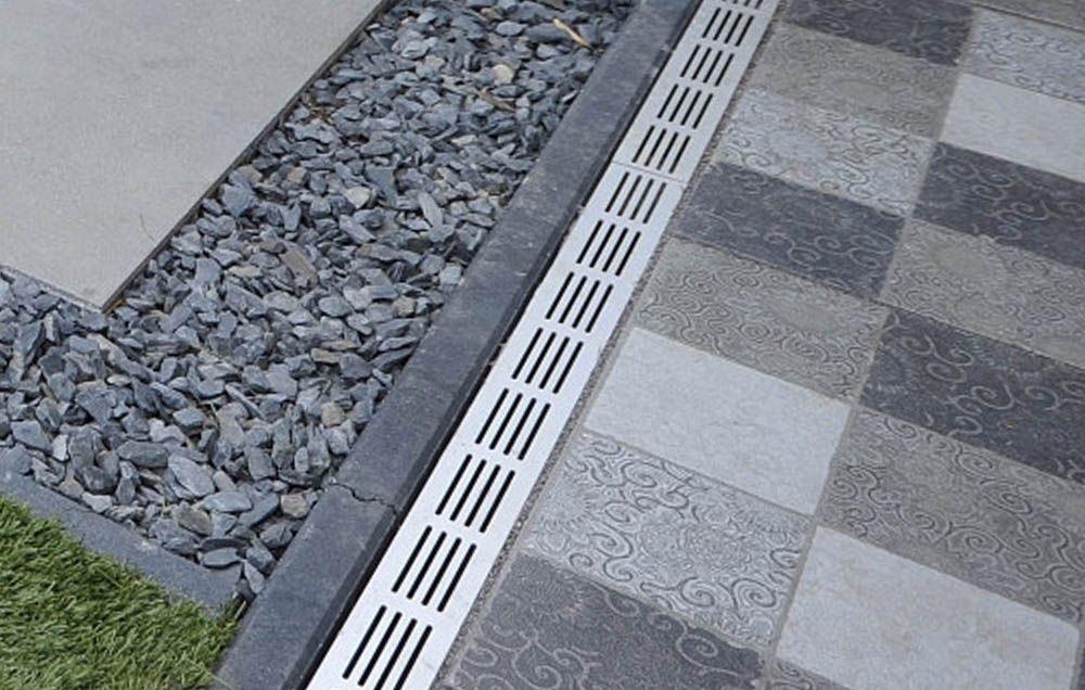 ACO Slimline goot met aluminium rooster | Bestratingsweb.nl